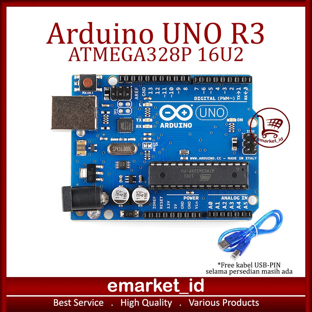 Arduino Uno R3 Atmega328p Dip Atmega 16u2 Placa Compatible Shopee
