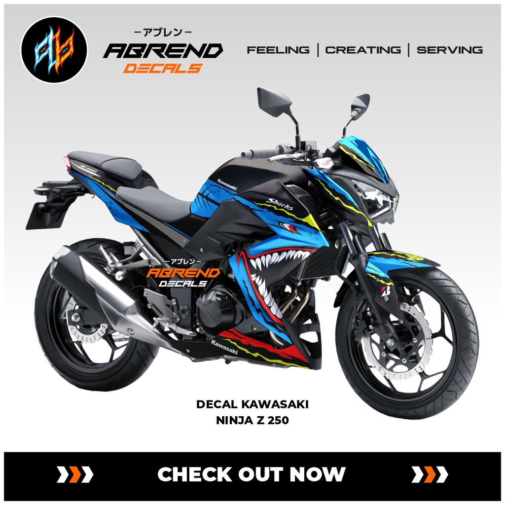 Pegatina de cuerpo completo Ninja Z 250 Shark calcomanía/Kawasaki z250 ...