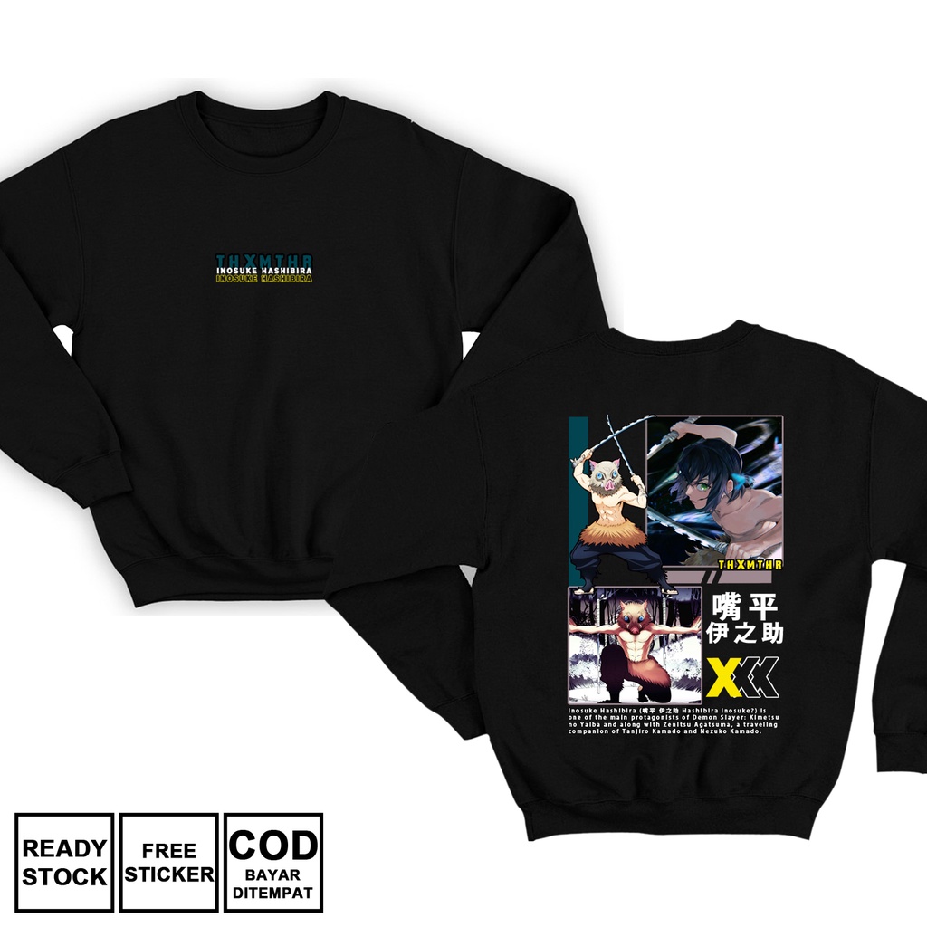 Suéter INOSUKE HASHIBIRA KIMETSU NO YAIBA DEMON SLAYER ANIME MANGA WIBU ...