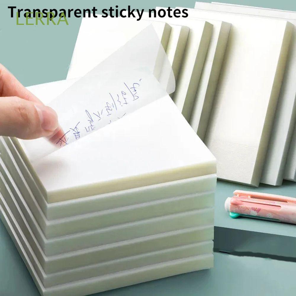 LERRA 50 Sheets Transparent Sticky Notes Waterproof Transparent Note ...