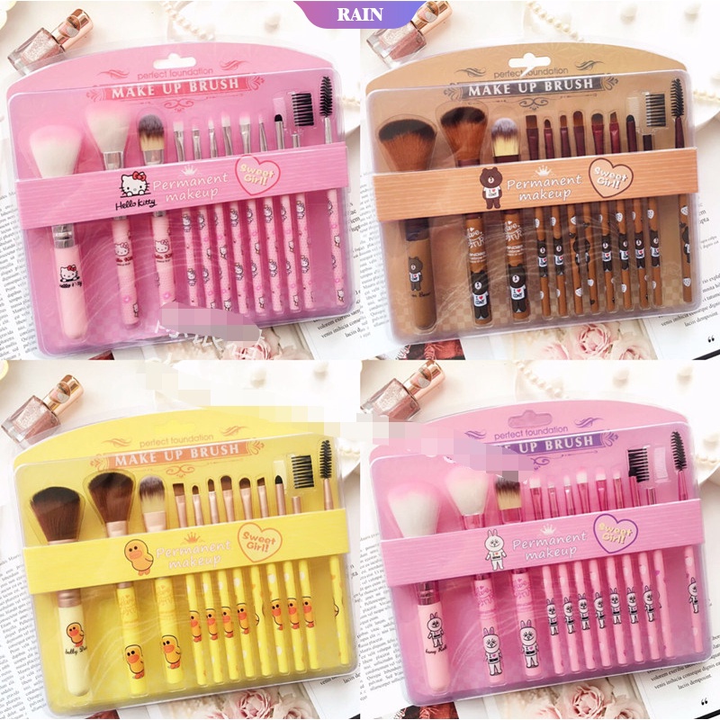Juego De Brochas De Maquillaje De Anime De Dibujos Animados 12 Piezas ...