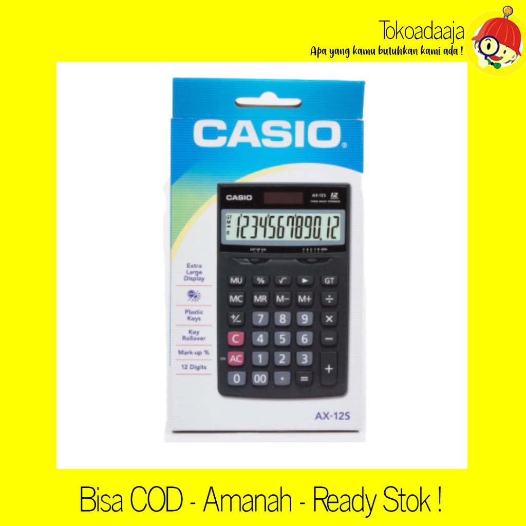 Casio AX 12B calculadora - números de 12 dígitos con tamaño: 18 cm x 11 cm | Shopee Colombia