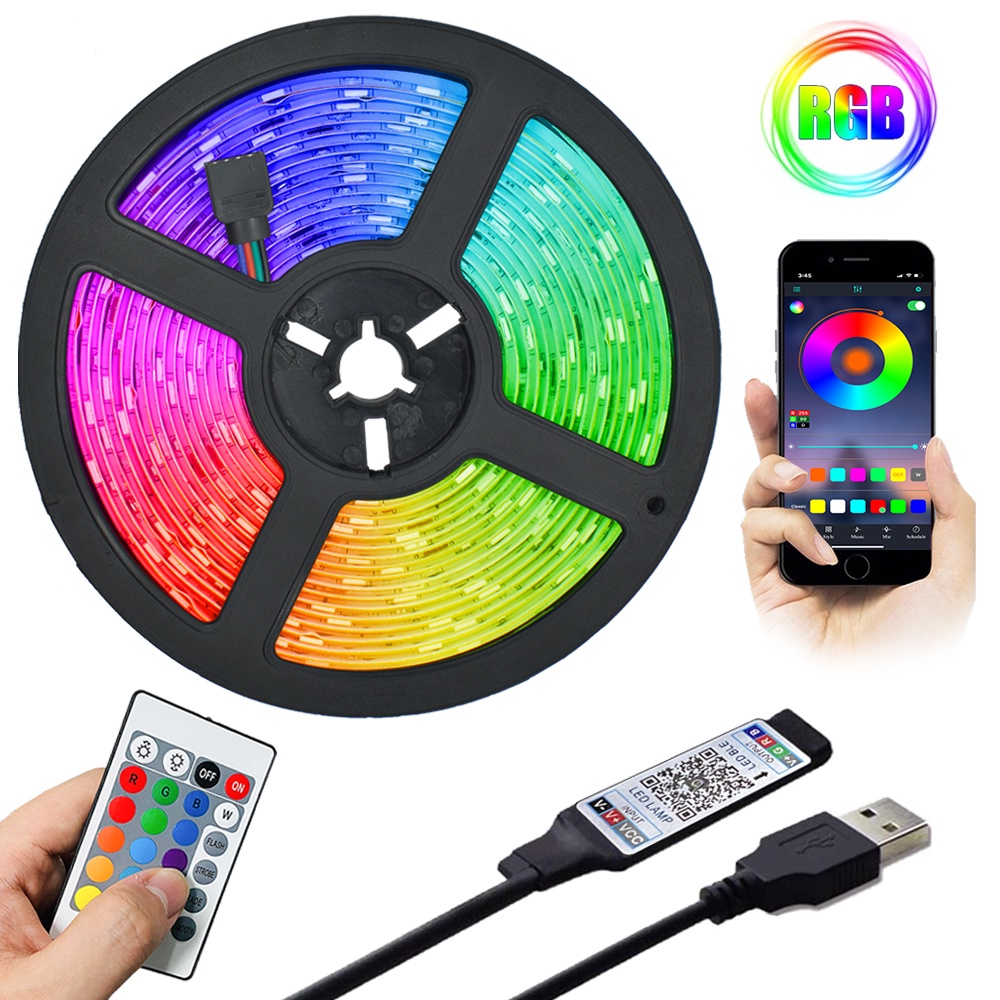 Tira De Luces Led Bluetooth USB RGB 2835 SMD DC5V Flexible Lámpara De Diodo TV Ordenador ...