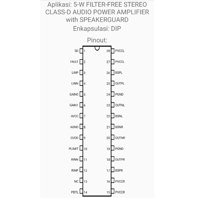 TPA3116D2 Audio Amplifier IC Pinout, Datasheet, Equivalent,, 45% OFF
