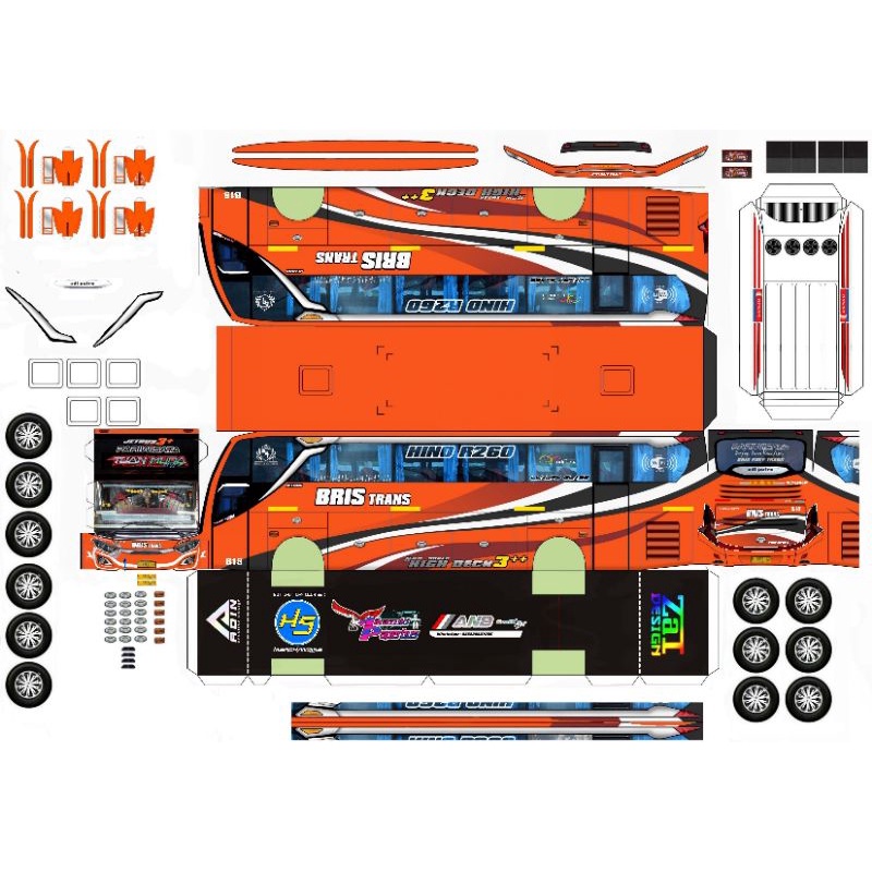 Hoja Papercraft bus Bris trans tuan muda laminado no laminado de 50 ...