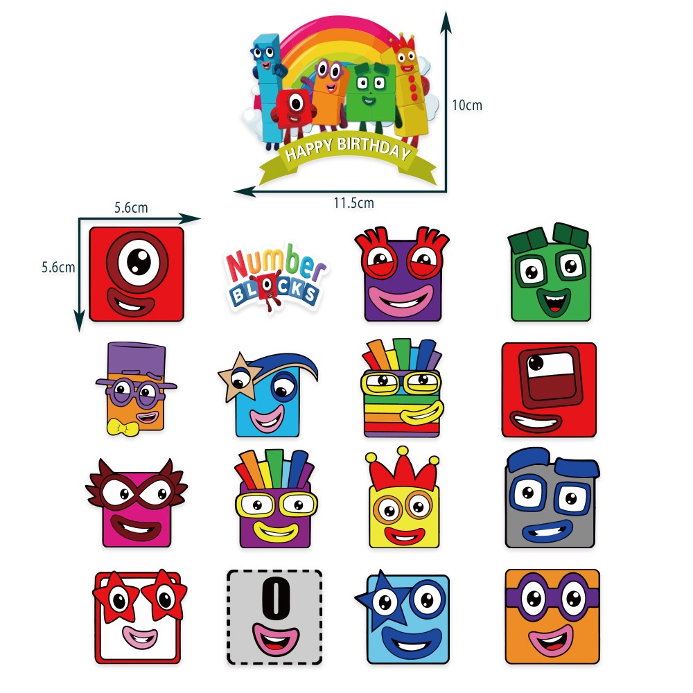 Numberblocks Happy Birthday Party Decoraciones Bloques De Números Con ...