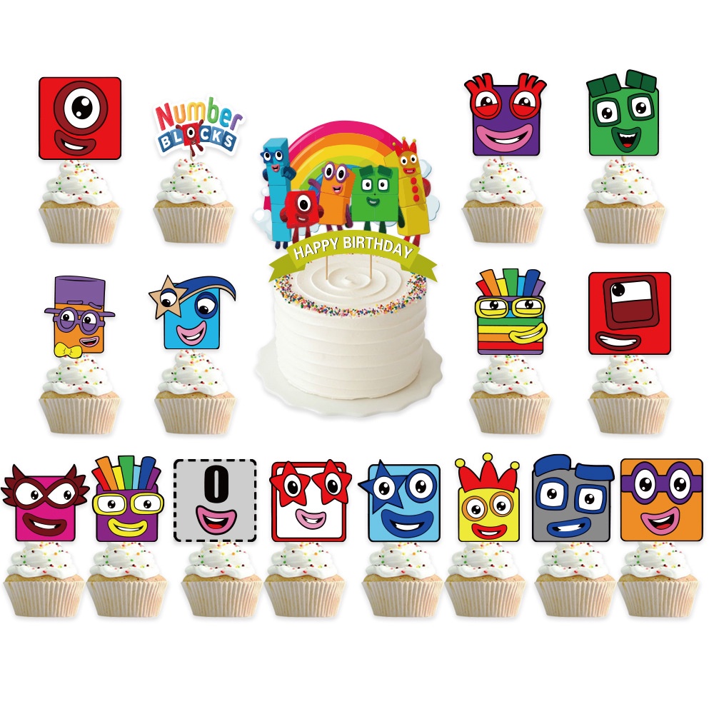 Numberblocks Happy Birthday Party Decoraciones Bloques De Números Con ...